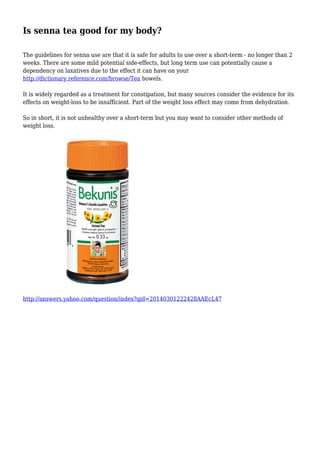 Is senna tea good for my body? | PDF