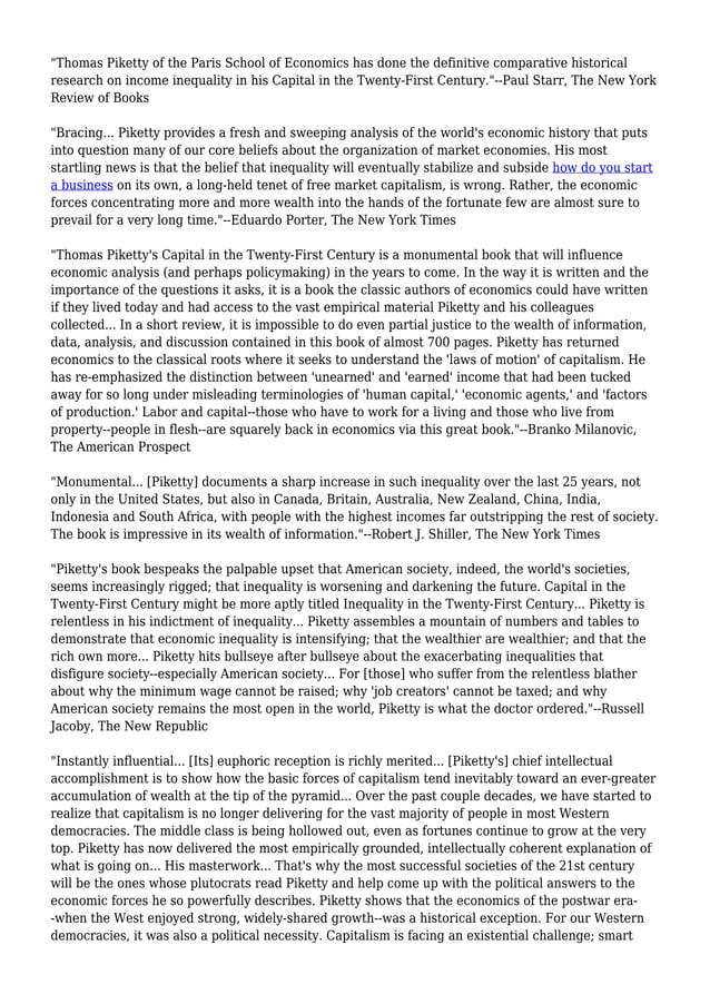 Capital in the Twenty-First Century — Thomas Piketty | PDF