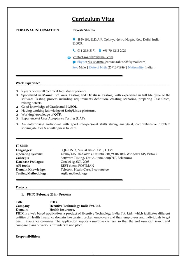 CV - Rakesh Sharma | PDF