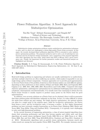 Flower Pollination Algorithm: A Novel Approach for Multiobjective Optimization | PDF