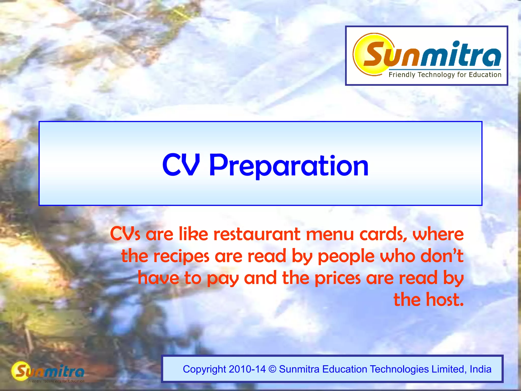 Preparing an Effective CV | PPTX