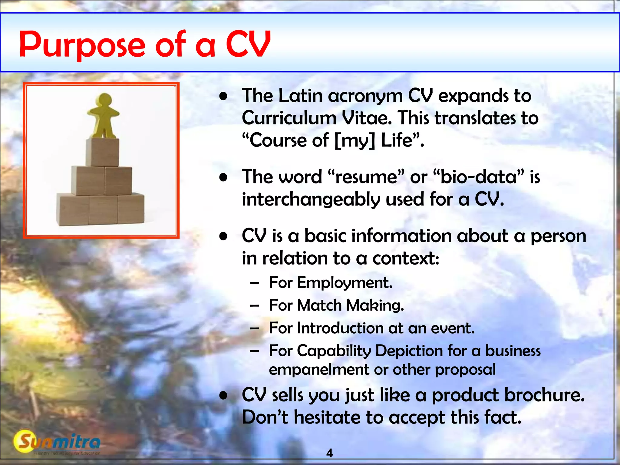 Preparing an Effective CV | PPT