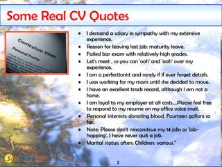 Preparing an Effective CV | PPT