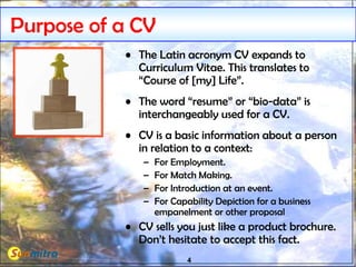Preparing an Effective CV | PPT