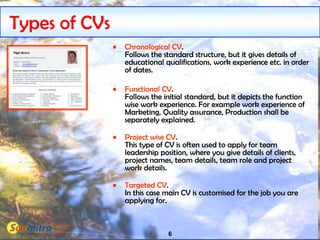 Preparing an Effective CV | PPT