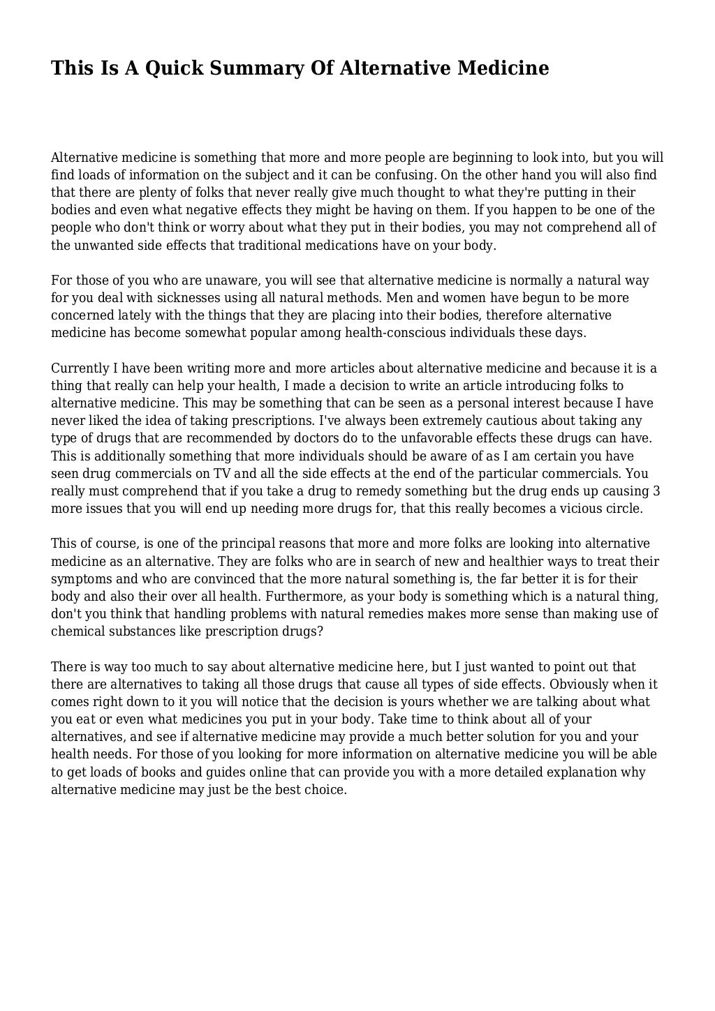 This Is A Quick Summary Of Alternative Medicine this-is-a-quick-summary-of-alternative-medicine