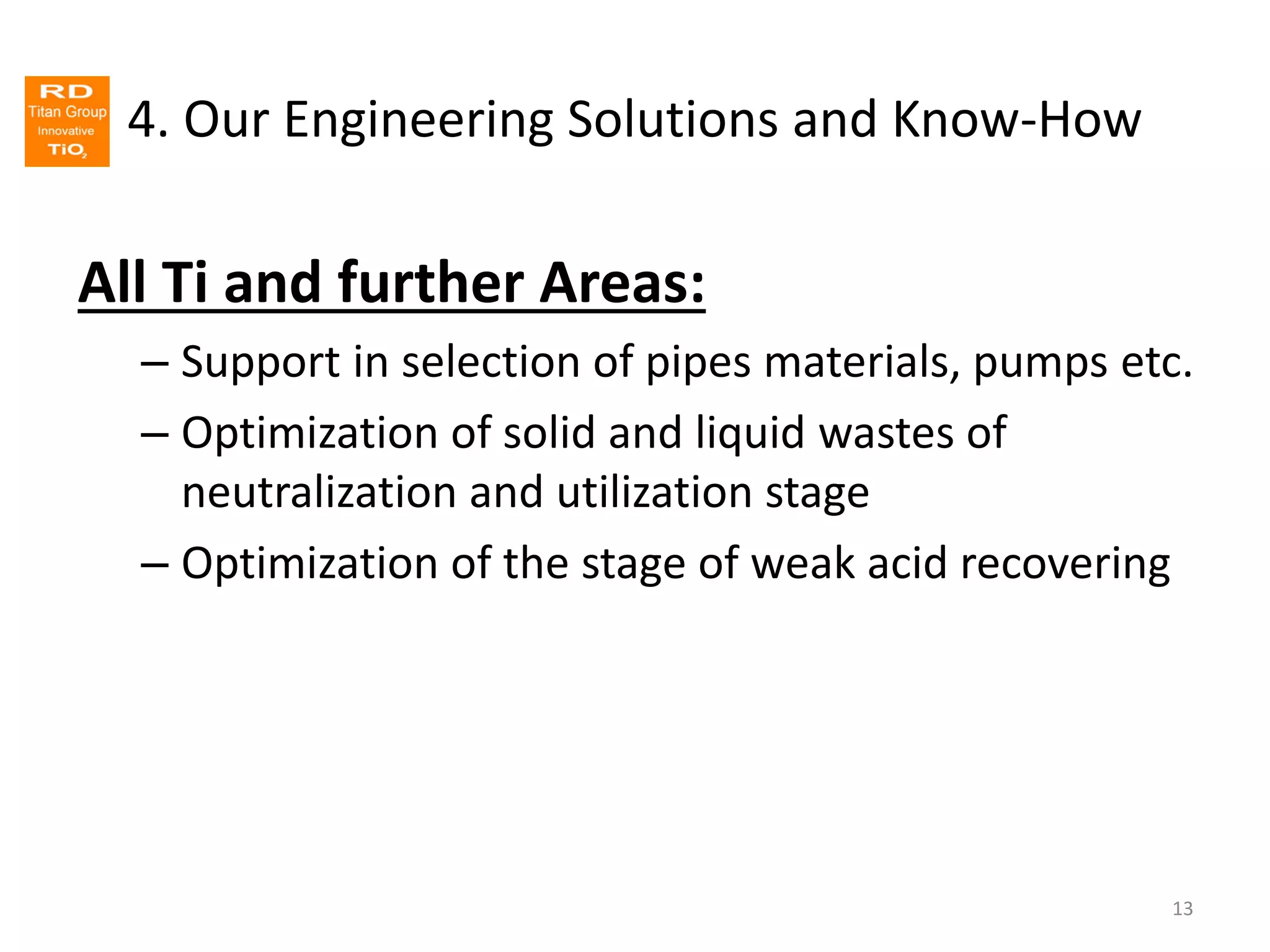 RD Titan Group Innovative TiO2. Full range of technologies for ...