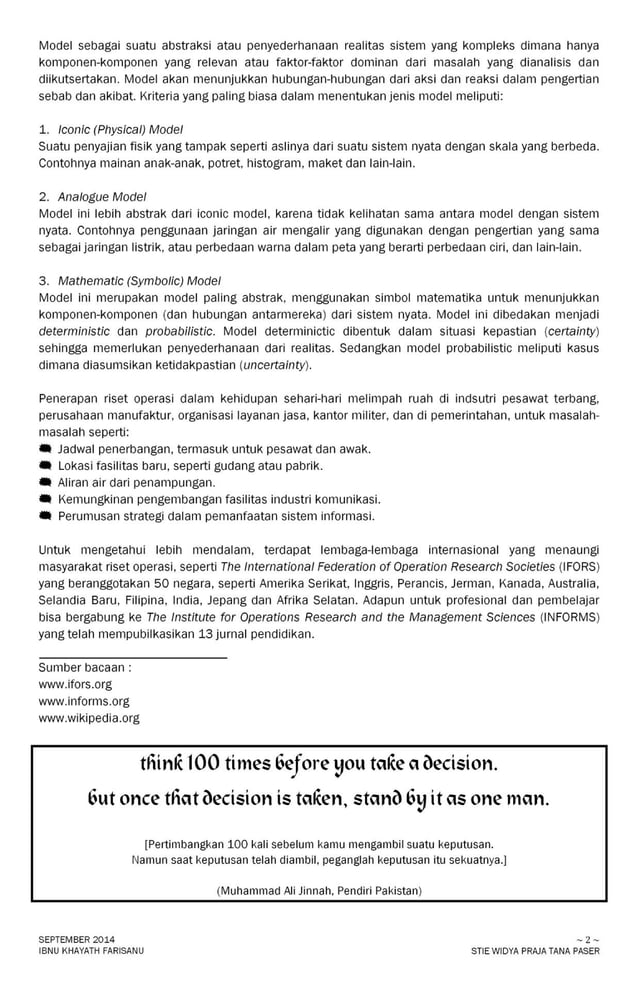 Perkenalan Riset Operasional | PDF