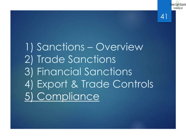 Compliance with Sanctions, Embargoes & Export Licensing (UK): Insurance ...