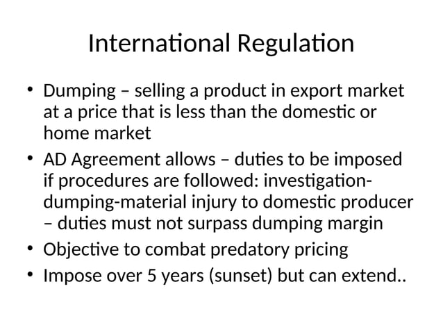 140925regulation.ppt international trade | PPT