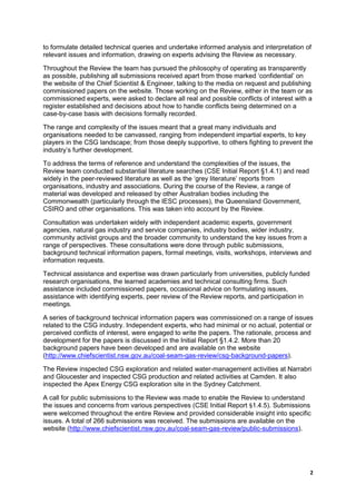 Final Report of the Independent Review of Coal Seam Gas Activities in ...