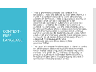 Types of Language in Theory of Computation | PPTX