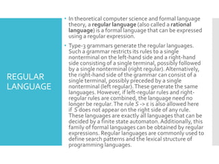 Types of Language in Theory of Computation | PPTX
