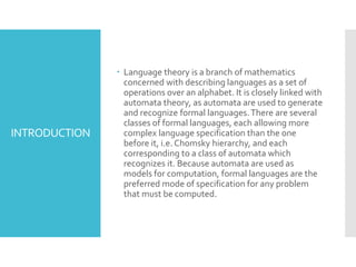 Types of Language in Theory of Computation | PPTX