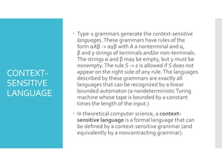 Types of Language in Theory of Computation | PPTX