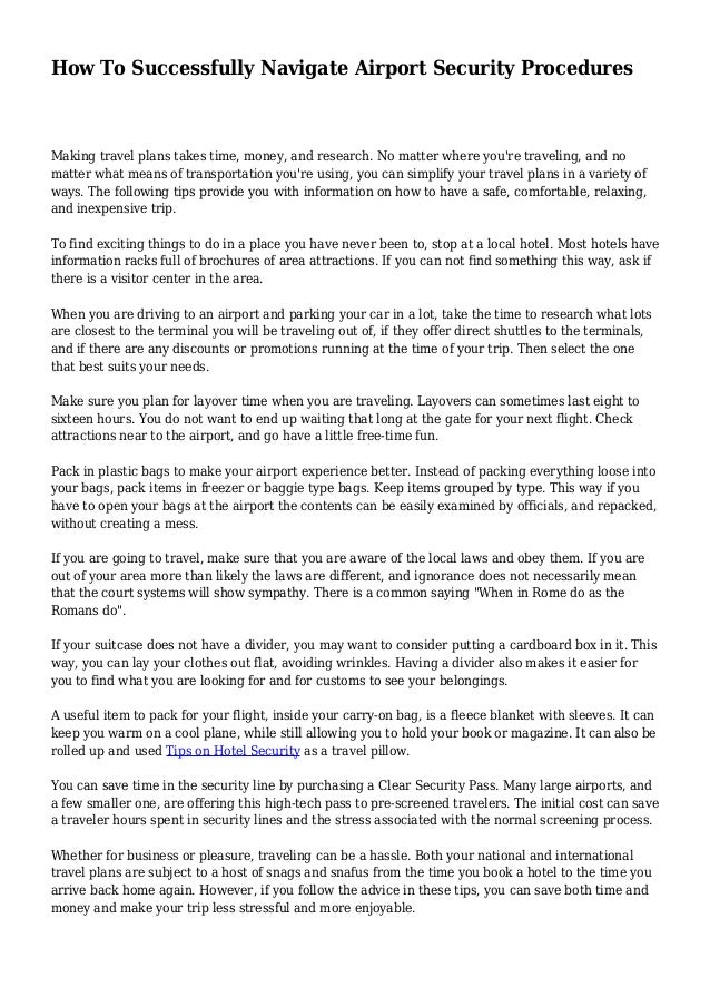 How To Successfully Navigate Airport Security Procedures