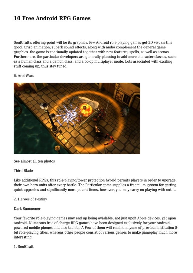 10 Free Android RPG Games | PDF