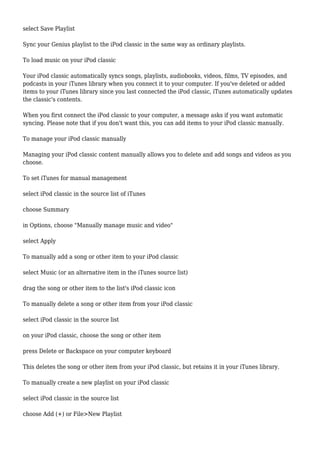 Ipod Classic User Guide | PDF