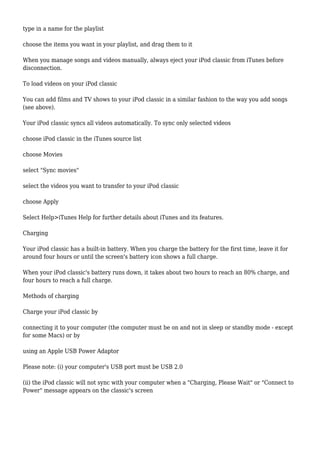 Ipod Classic User Guide | PDF