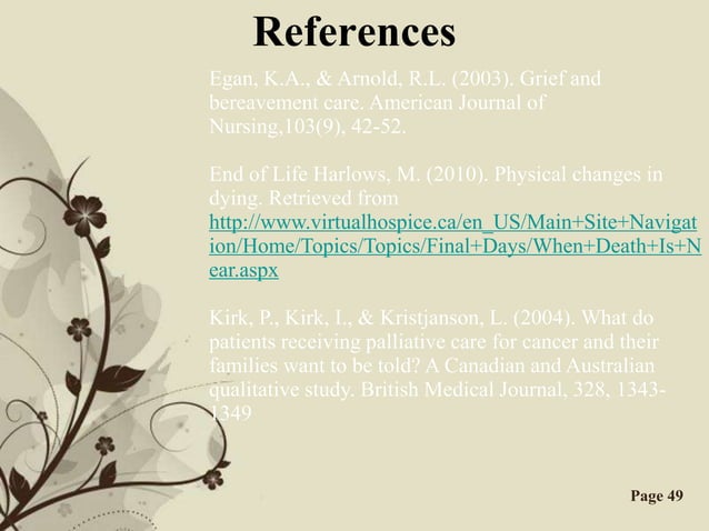 End of Life Presentation | PPTX | Bereavement | Family and Relationships
