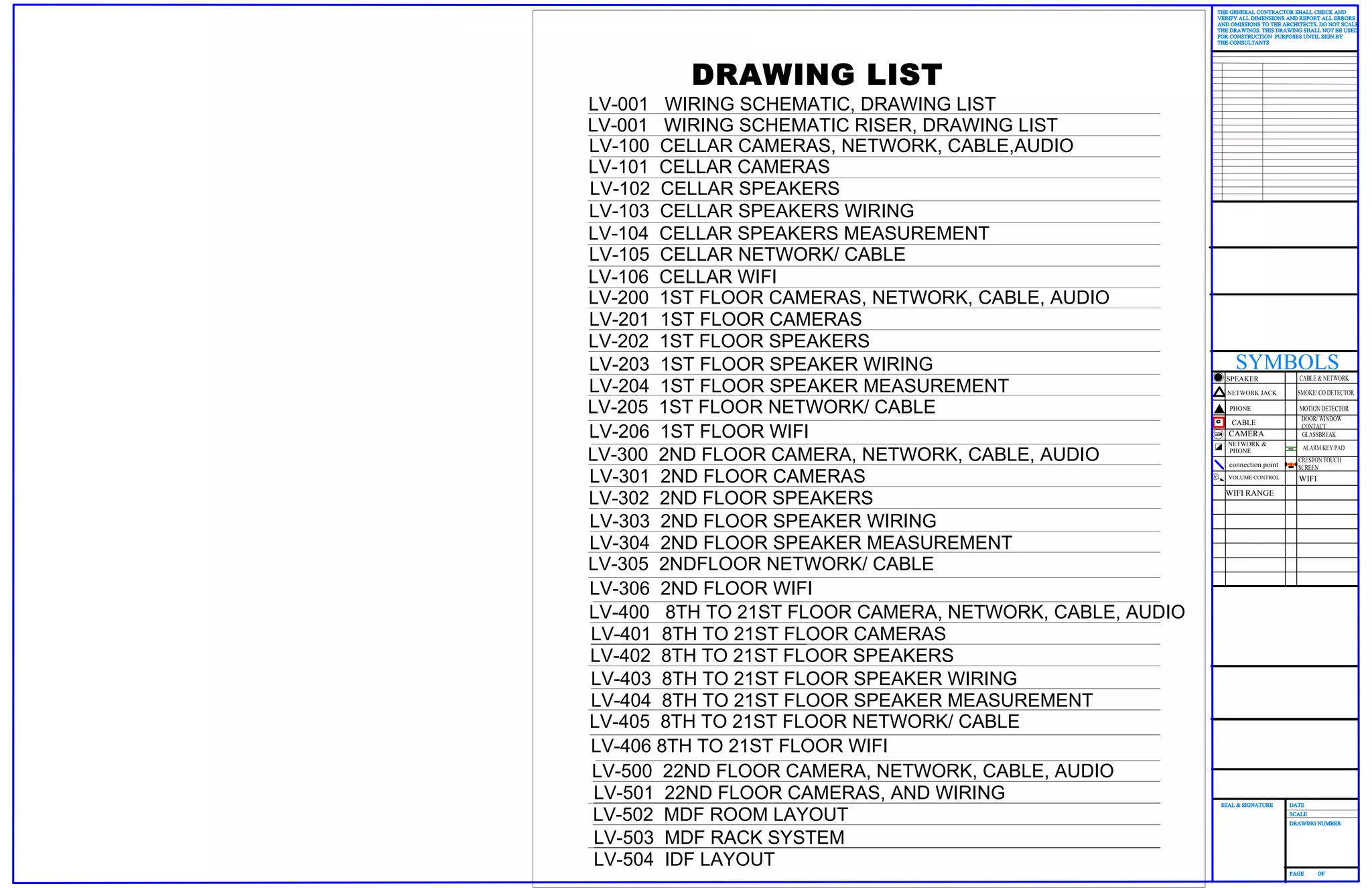 DRAWING LIST | PDF