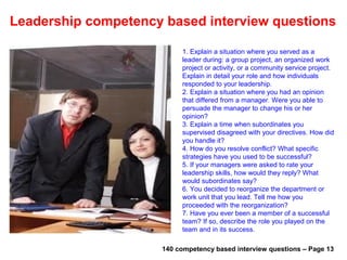 140 competency based interview questions | PDF | Resume Writing and ...