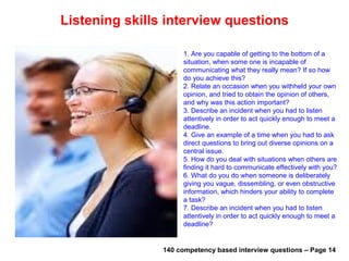 140 competency based interview questions | PDF | Resume Writing and ...