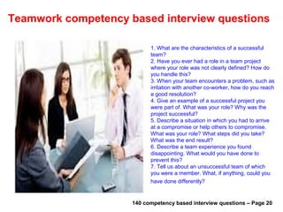 140 competency based interview questions | PDF | Resume Writing and ...