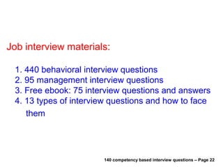 140 competency based interview questions | PDF | Resume Writing and ...
