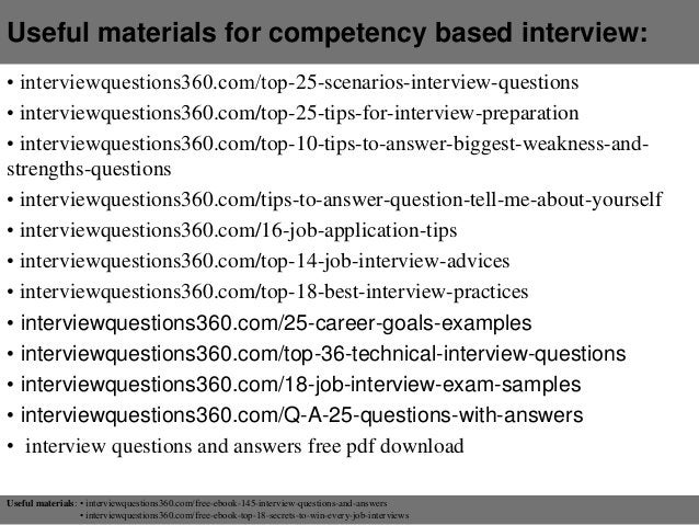 140 competency based interview questions | PDF | Resume Writing and ...