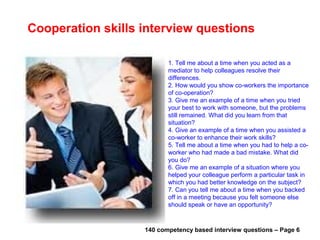 140 competency based interview questions | PDF | Resume Writing and ...