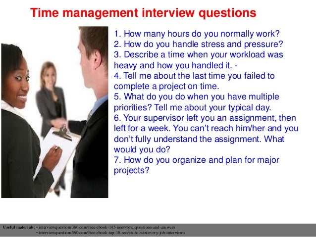 65 Time Management Interview Questions Answers Careercliff