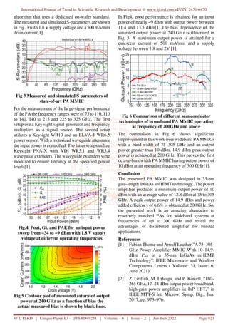 Review on 75 305 Ghz Power Amplifier MMIC with 10 14.9 dBm Pout in a 35 nm InGaAs mHEMT ...