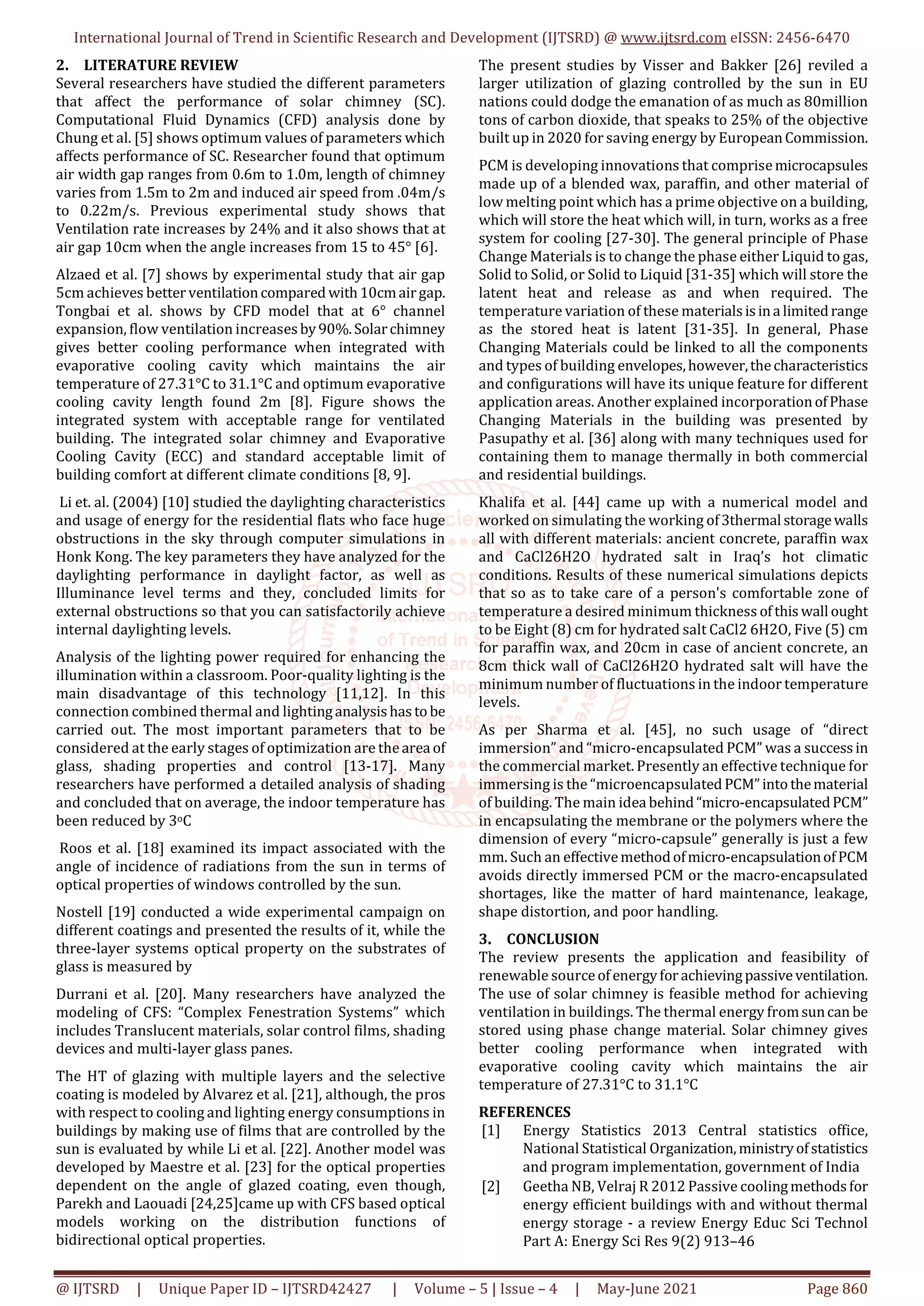 Review on Solar Chimney Ventilation | PDF