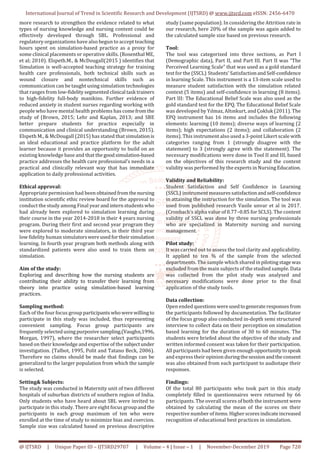 Transfer of Learning using Simulation Based Education among Students of Teaching Institutions | PDF
