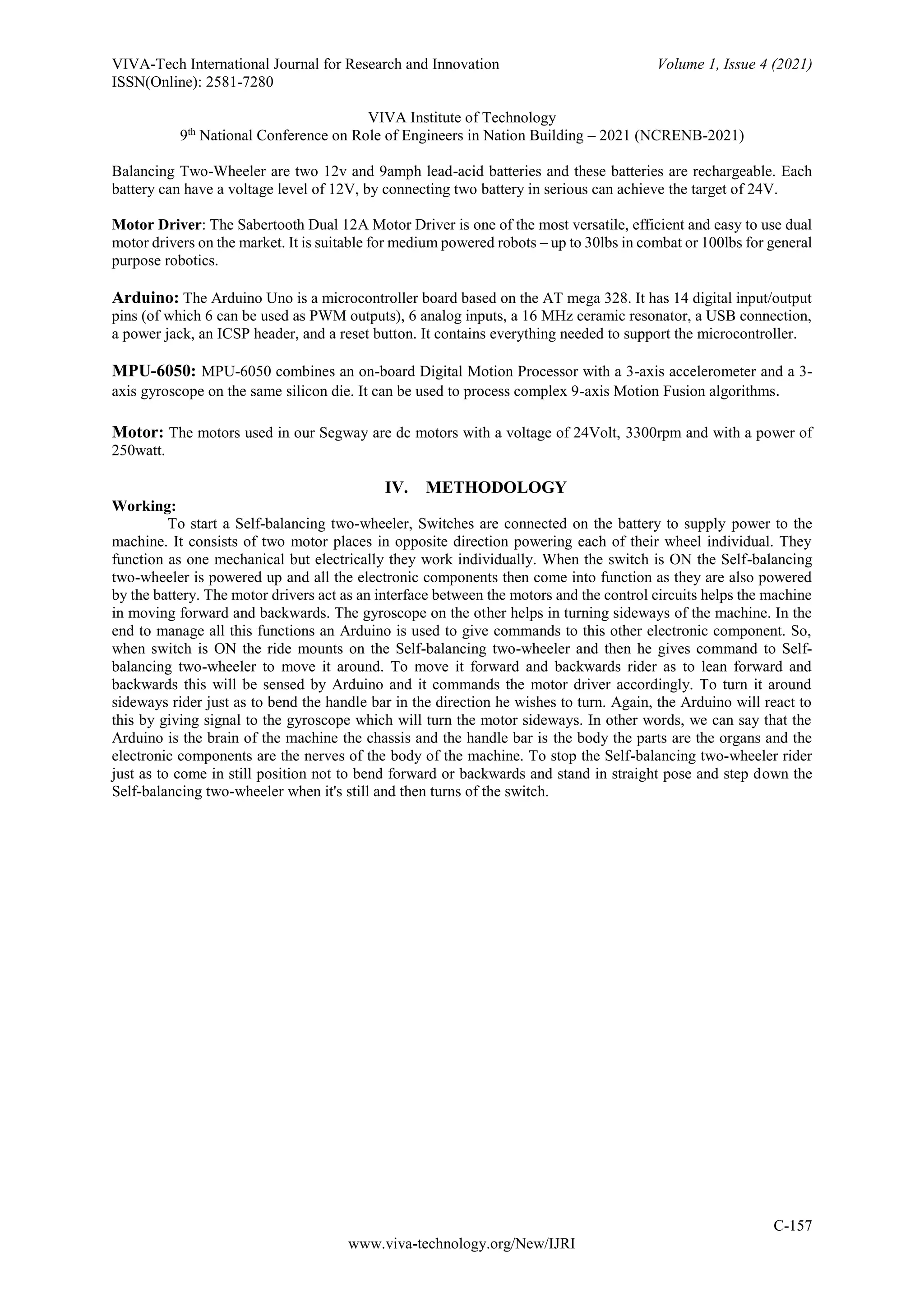Self-Balancing Two-Wheeler | PDF