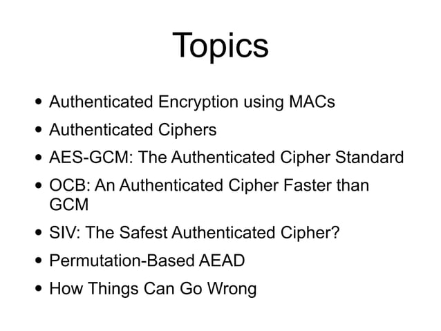 CNIT 141: 8. Authenticated Encryption | PPT