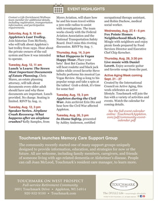 Touchmark on West Prospect - August 2014 Newsletter | PDF