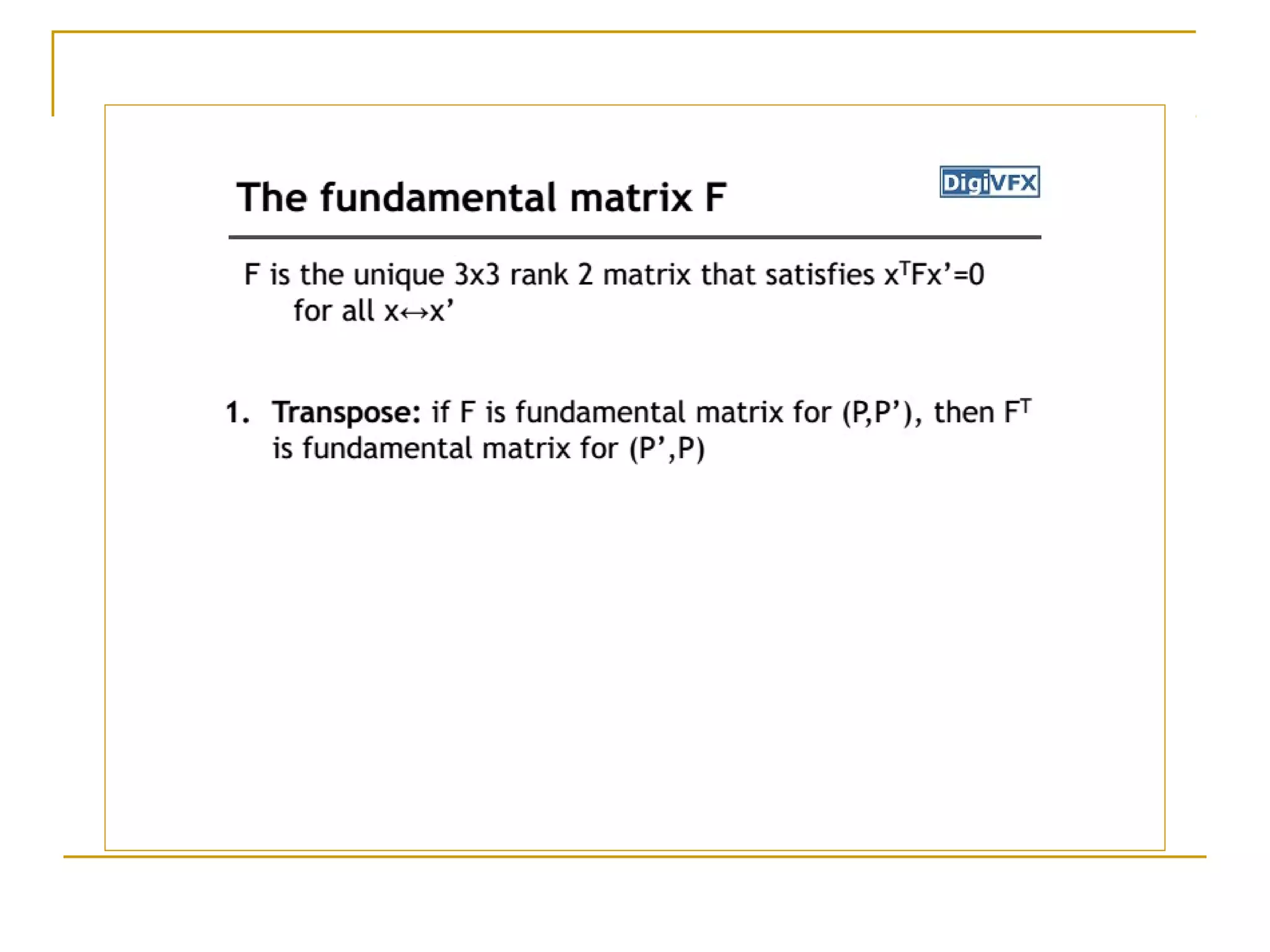 Fundamental matrix | PPT