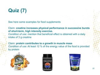 Conveying food innovations by health claims | PPT