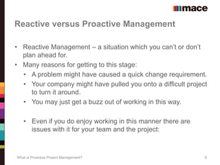 What is proactive project management? | PDF