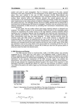Controlling the Radiation Pattern of Patch Antenna Using Switchable EBG ...