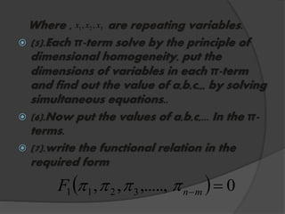 REYLEIGH’S METHOD,BUCKINGHAM π-THEOREM | PPTX