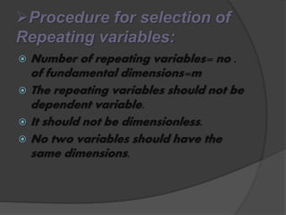 REYLEIGH’S METHOD,BUCKINGHAM π-THEOREM | PPTX