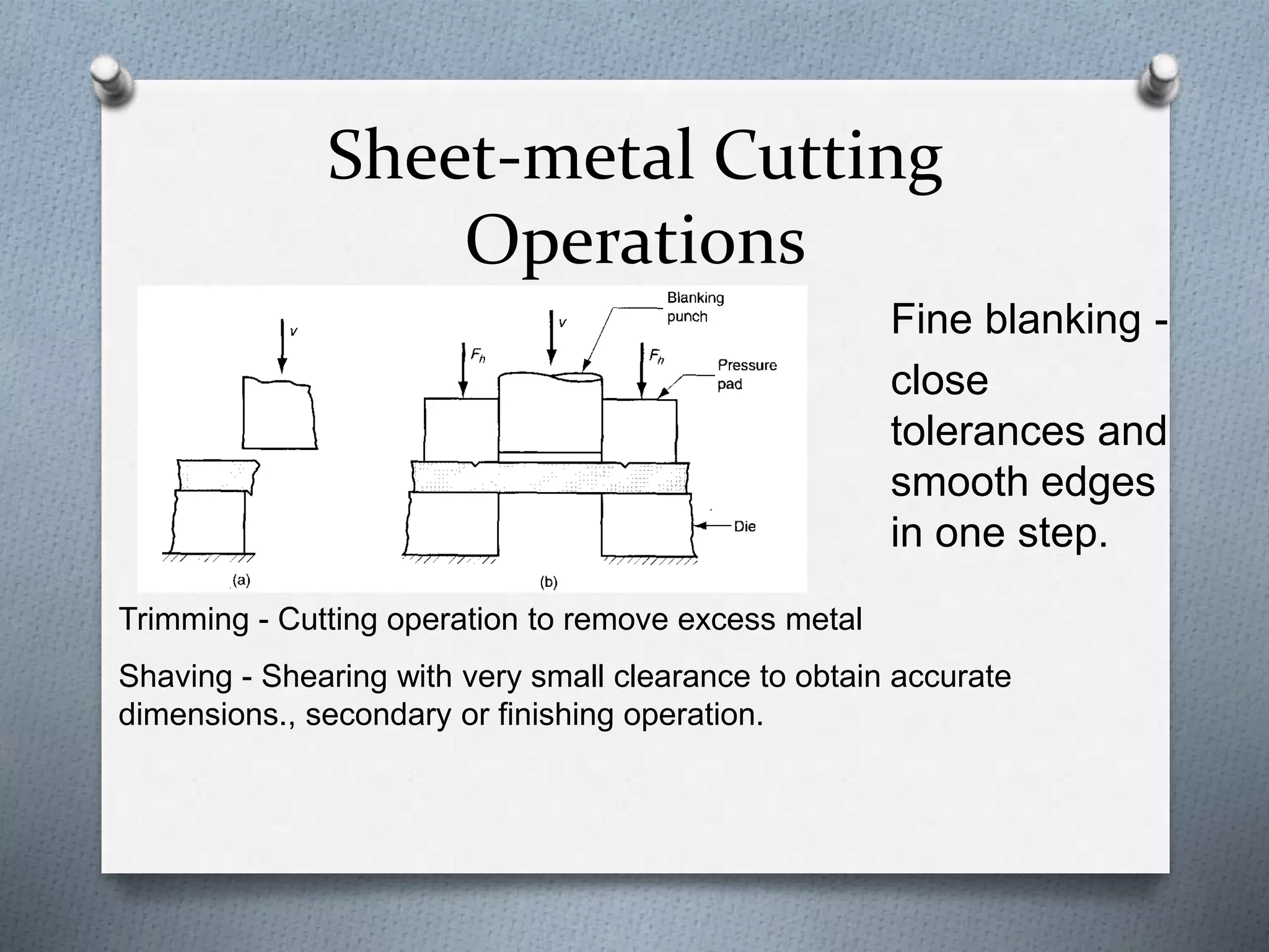Sheet Metal Forming and operations | PPTX