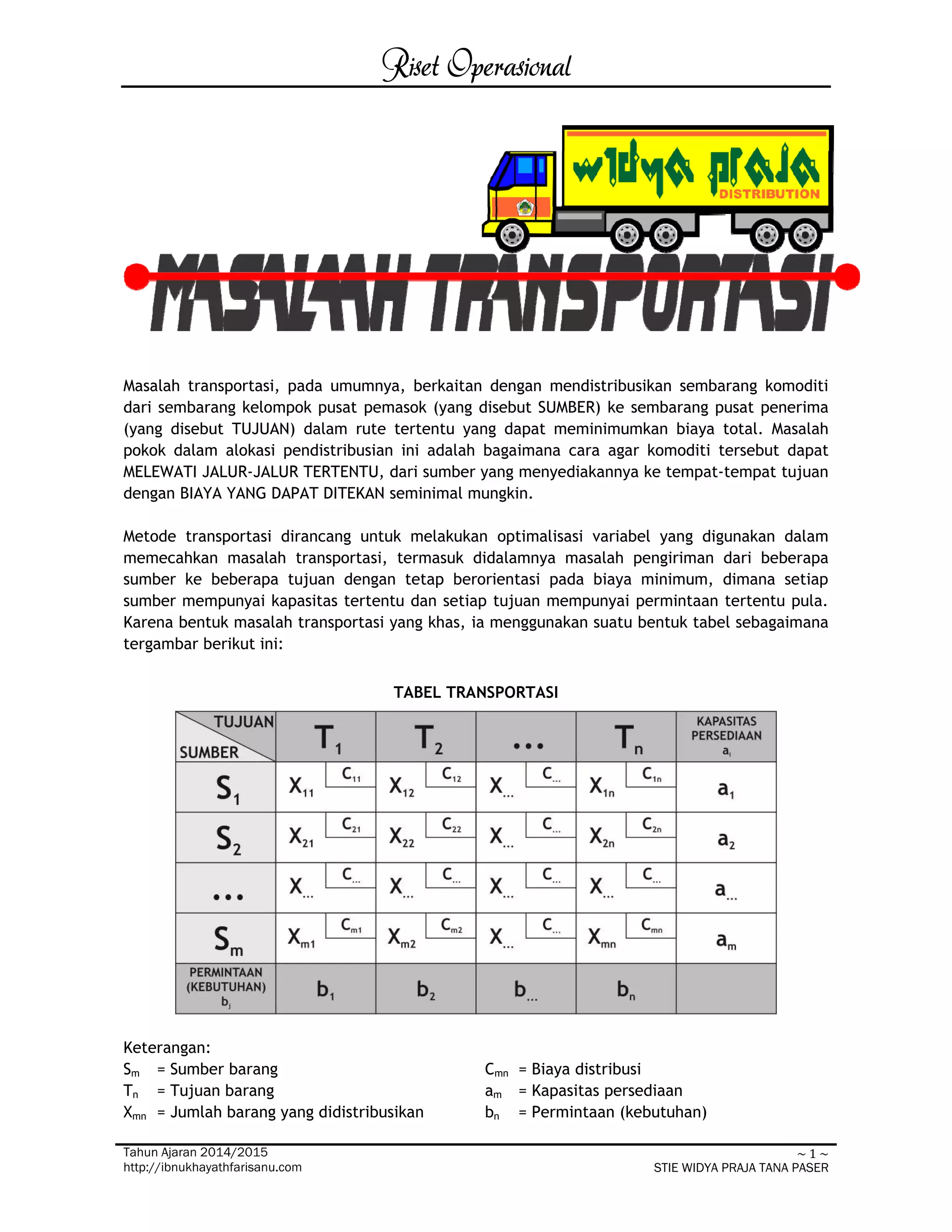 Masalah Transportasi | PDF