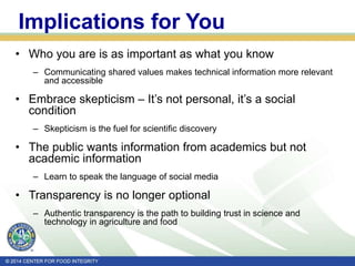 Charlie Arnot - Ethics, Values, and Science: Finding the Right Mix to ...