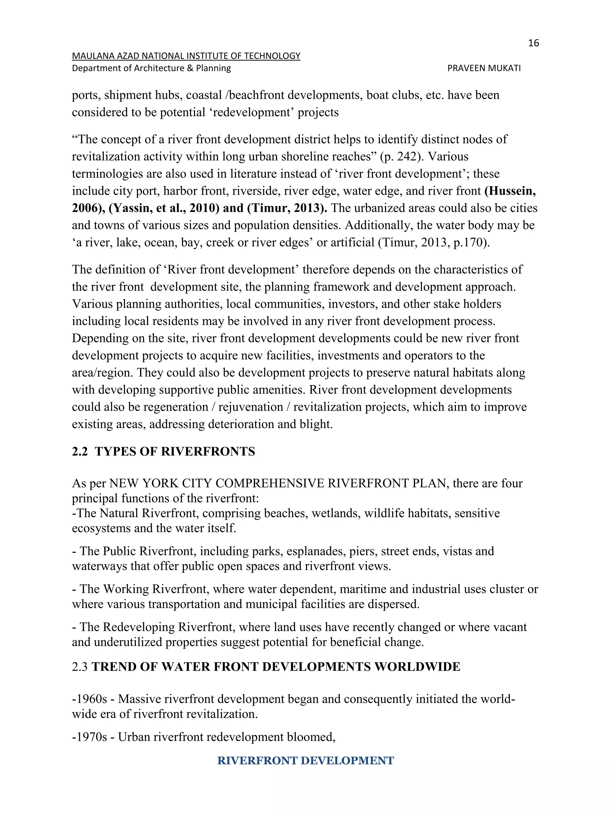 RIVER FRONT DEVELOPMENT | PDF