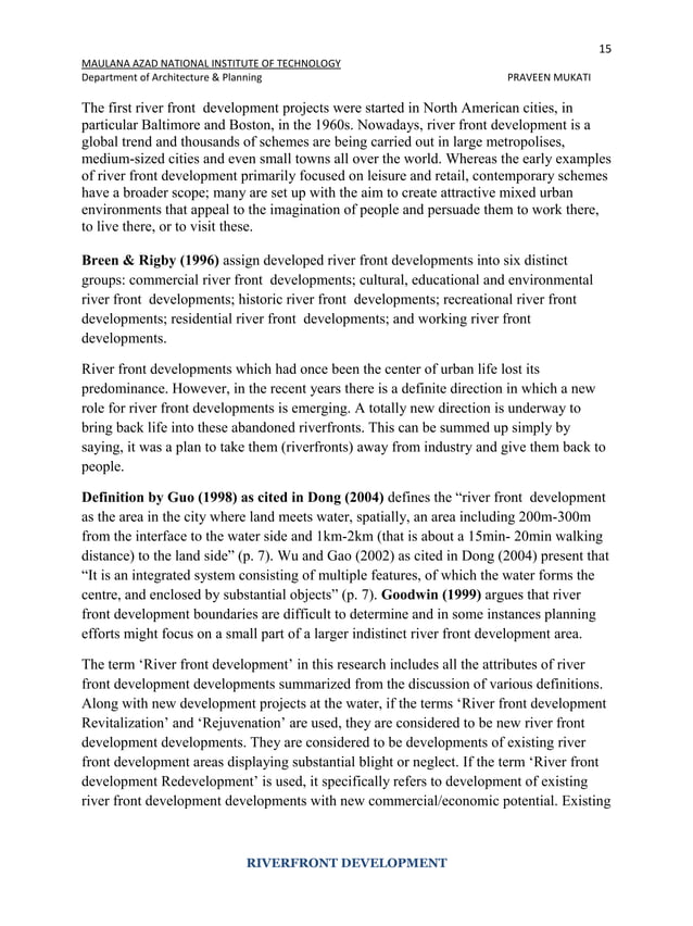 RIVER FRONT DEVELOPMENT | PDF