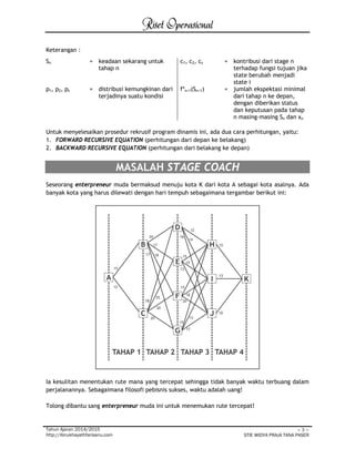 Program Dinamis - Masalah Stagecoach | PDF